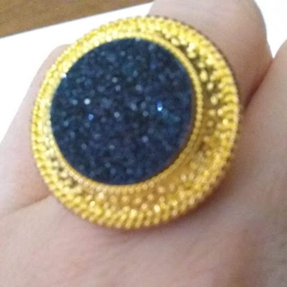 Jewelry | Blue And Gold Colored Geode Ring Size 7 | Poshmark